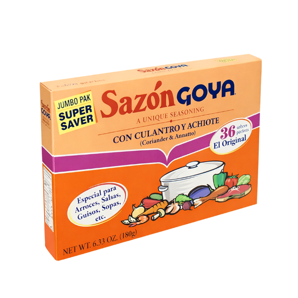 Sazón con culantro y achiote Goya Jumbo Pack (36 sobres / 180 g / 6.33 ...